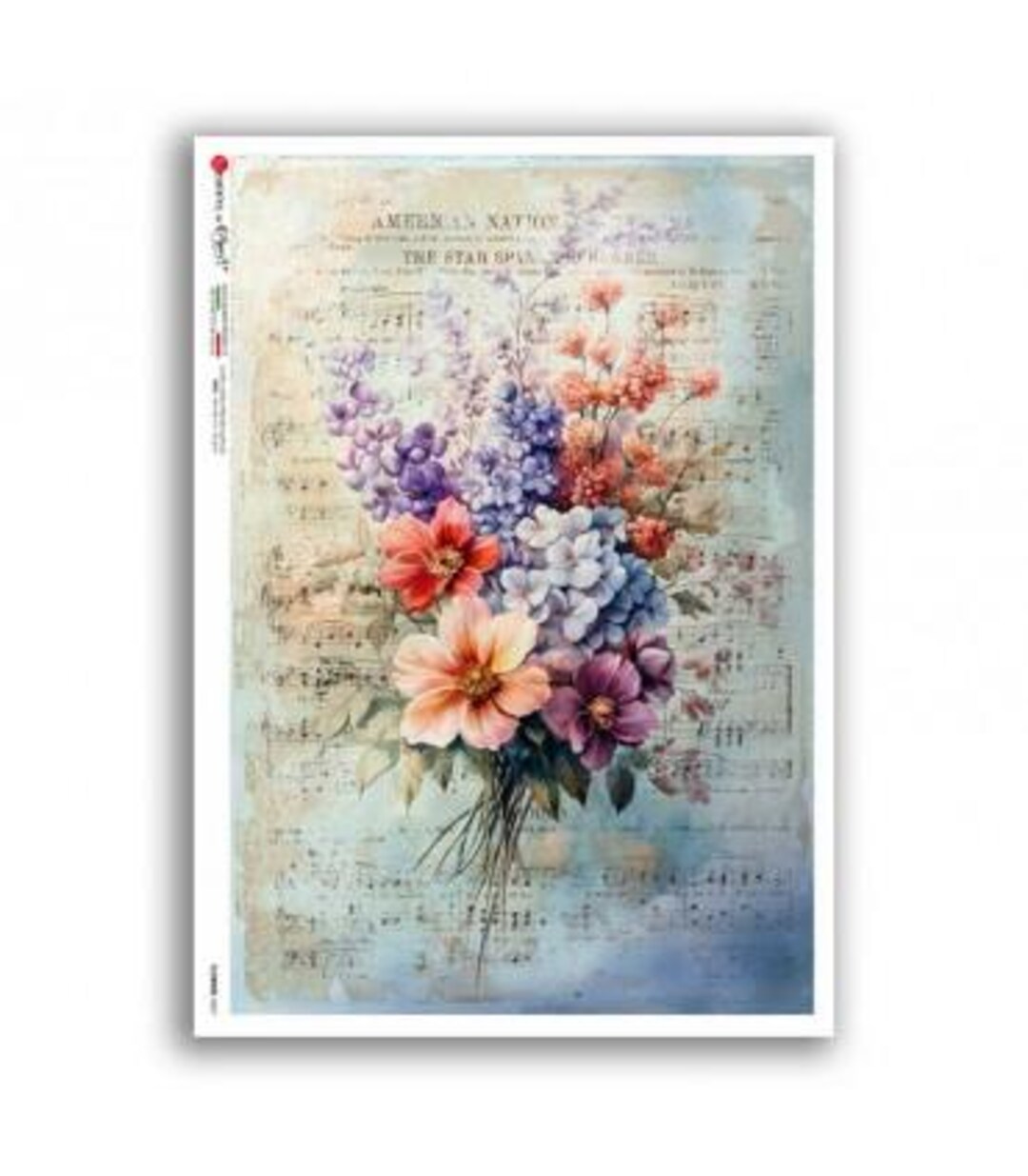 Paper Designs A4 Flowers 0437 Rice Paper - Flower Rice Paper - Flower ...