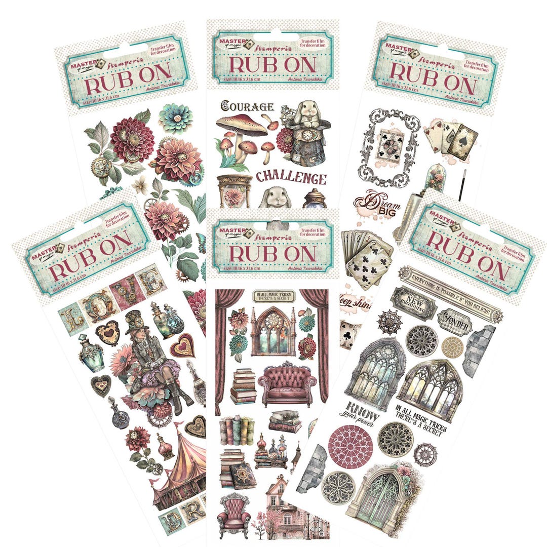 Stamperia Master of Magic Rub Ons - Playing Card Transfers - Transfer ...