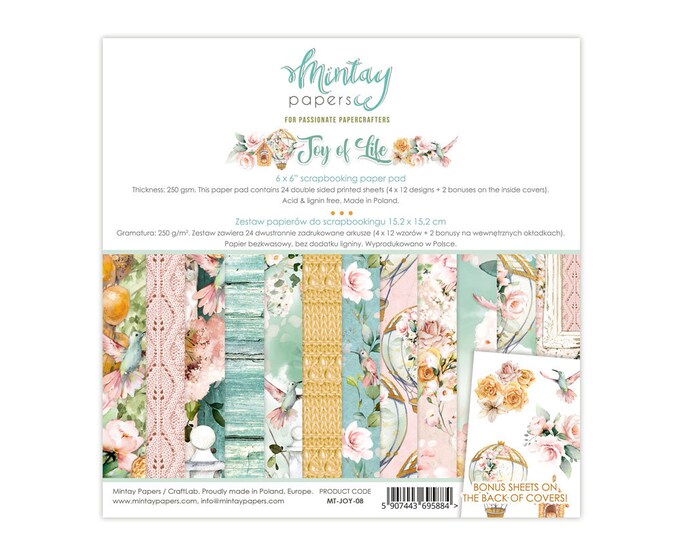 Mintay 6x6 Joy of Life Mintay Paper Pack - Double Sided Paper - 6x6 ...