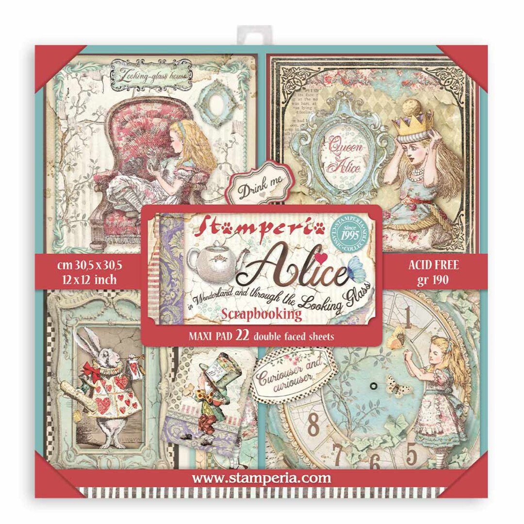 Stamperia 12x12 Alice in Wonderland and Through the Looking Glass Maxi ...