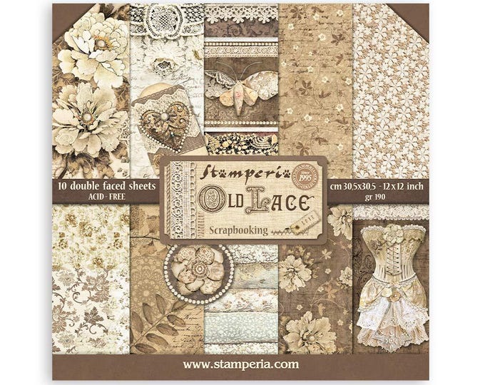 Stamperia 12x12 Old Lace Cardstock - Double Sided Paper - Elegant 12x12 ...