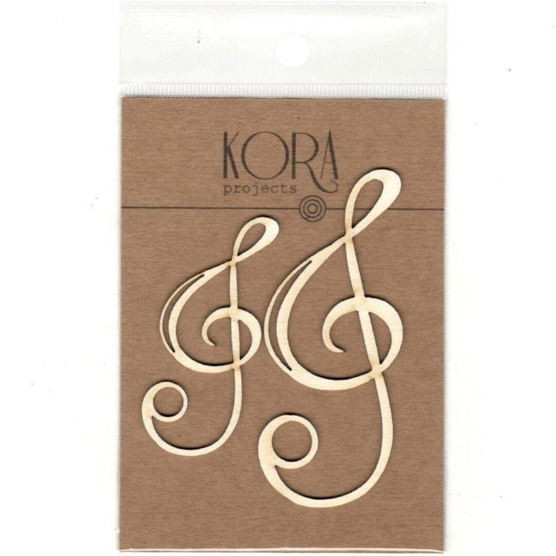 KORA Treble Clef Chipboard Pieces - Musical Notes Chipboard - KORA ...