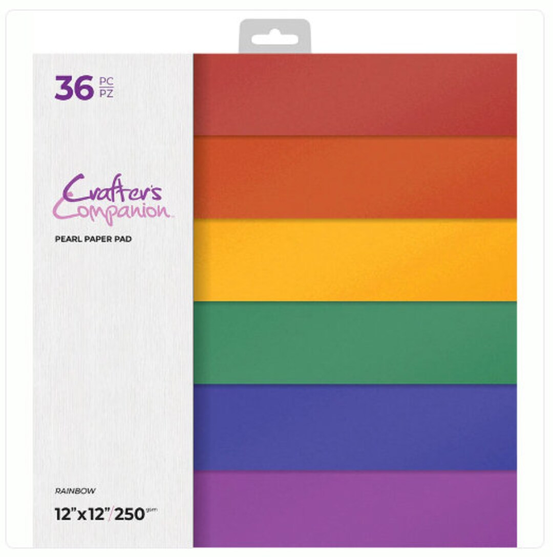 Crafter's Companion 12x12 Pearlescent Rainbow Cardstock - Double Sided ...