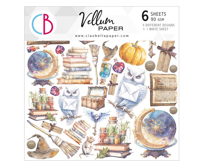 Ciao Bella 6x6 Wizard Academy Vellum Paper - Ciao Bella Paper - 6x6 ...