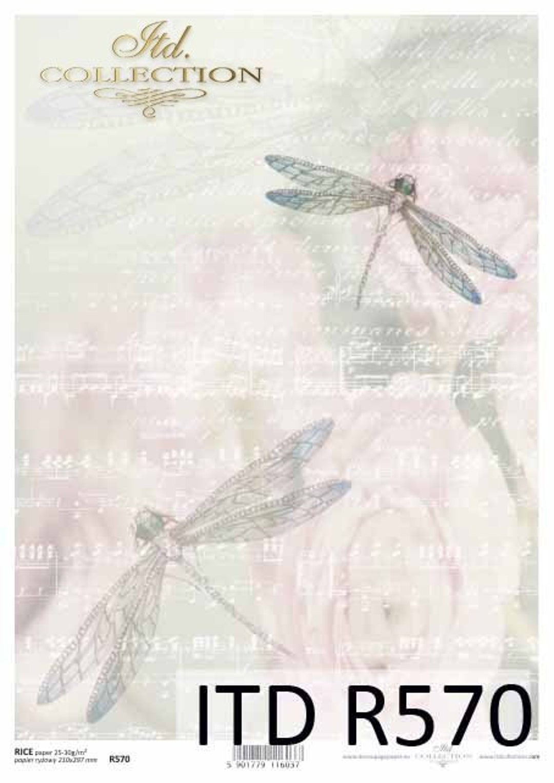 ITD Collection Dragonflies Caught on the Fly Rice Paper Flower Rice ...
