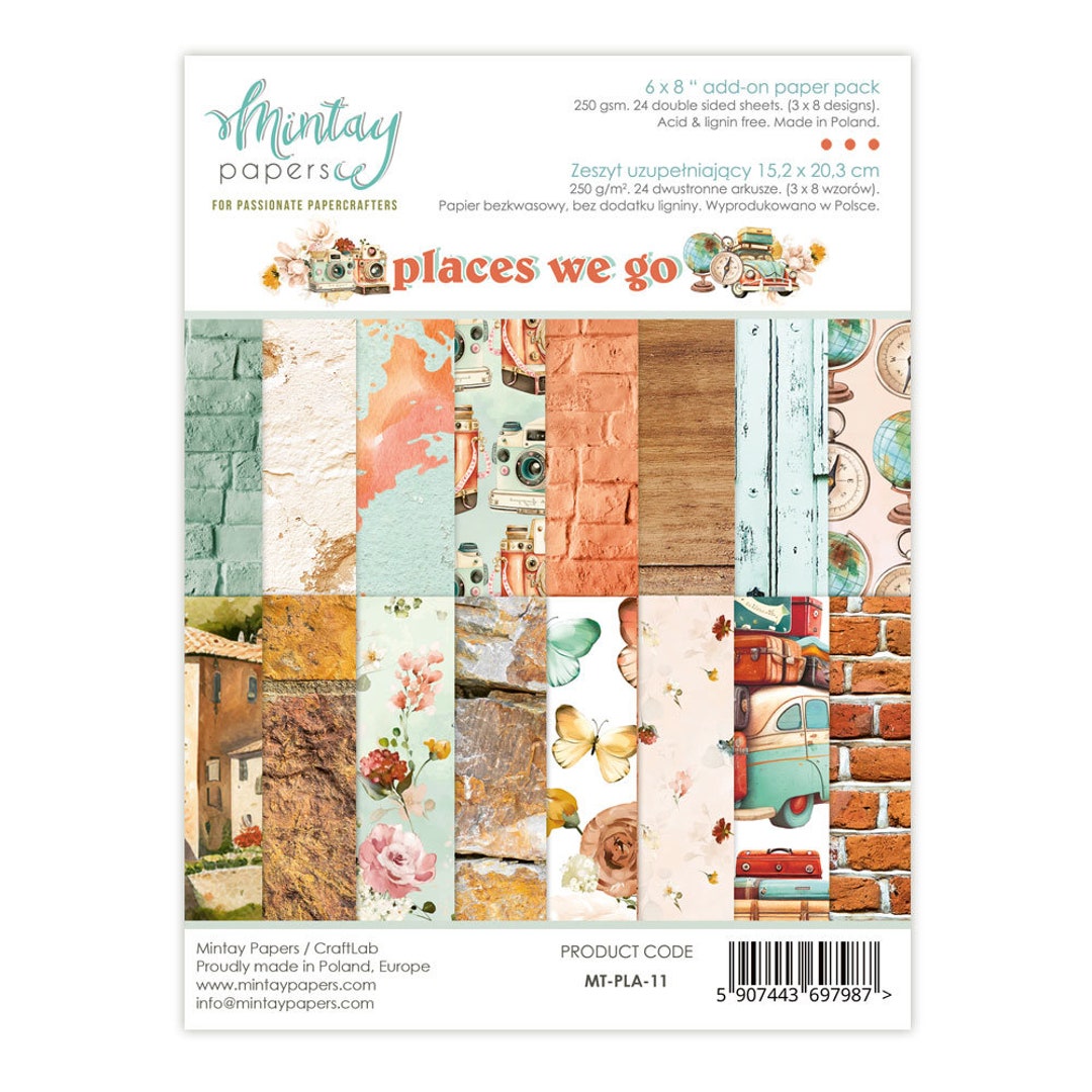 Mintay 6x8 Places We Go Cardstock - Double Sided Paper - 6x8 Cardstock ...