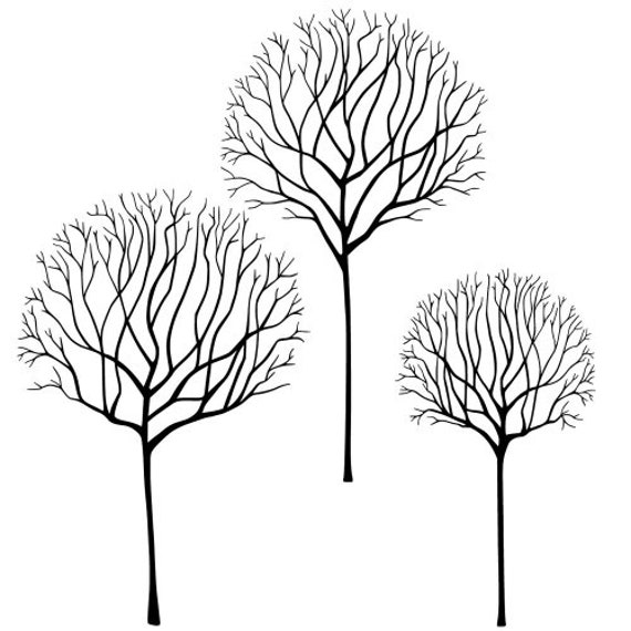 Lavinia Skeleton Tree Scene Stamp Leaflesstree Group Stamp | Etsy