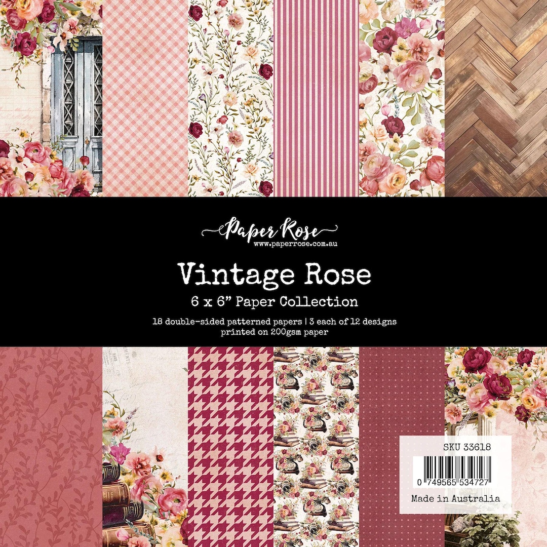 Paper Rose Studio 6x6 Vintage Rose Paper Pad - Double Sided Cardstock ...