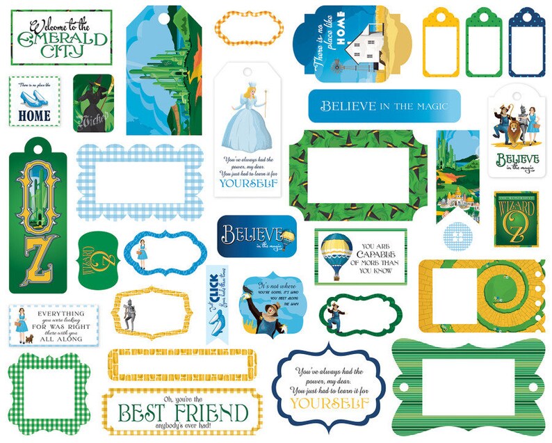 Carta Bella Wizard of Oz Frames and Tags - Frames and Tags - Die Cut ...