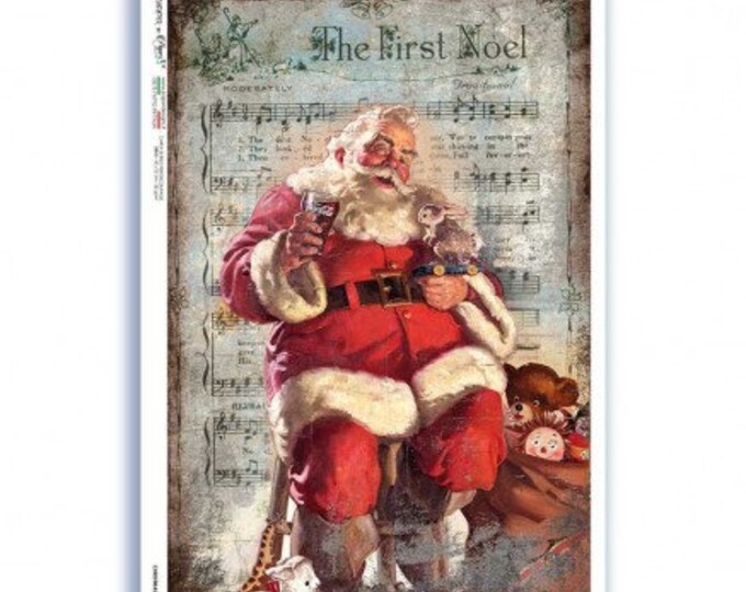 Paper Designs A4 Christmas_0341 Rice Paper - Santa Claus With Music ...