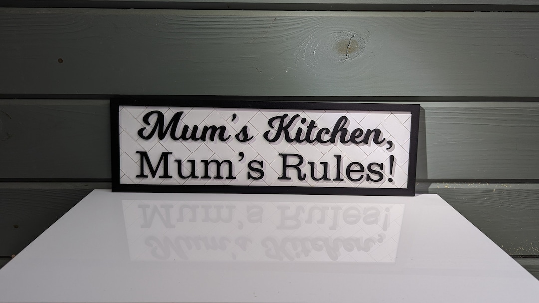 Mum's Kitchen, Mum's Rules, Kitchen Plaque, Wooden Plaque, Home Décor ...
