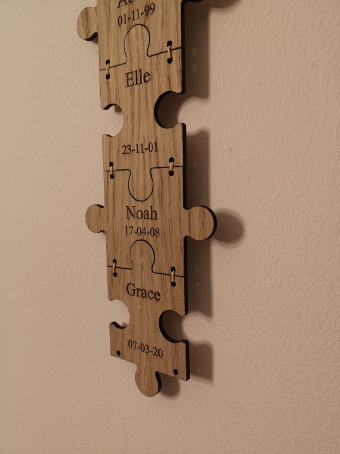 Rustic Personalised Family Tree. Hanging Jigsaw Puzzle. - Etsy