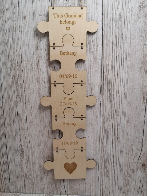 Rustic, Personalised Family Tree. Hanging Jigsaw Puzzle. Mother's ...