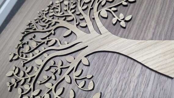 Laser Cut Oak Tree Canopies Corten Privacy Screen GN SP 1346 Rusted