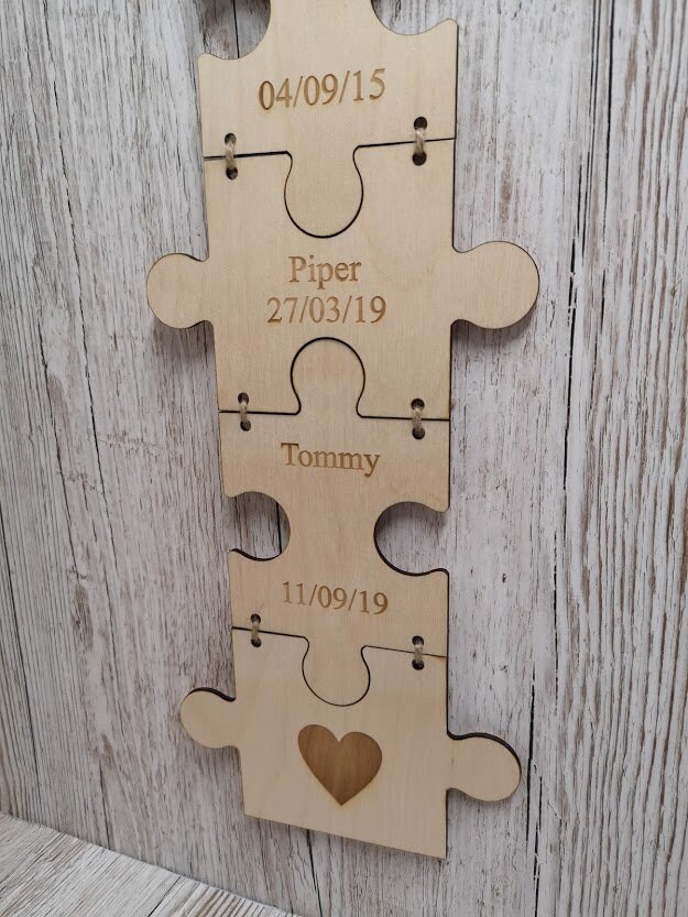 Rustic, Personalised Family Tree. Hanging Jigsaw Puzzle. Mother's ...