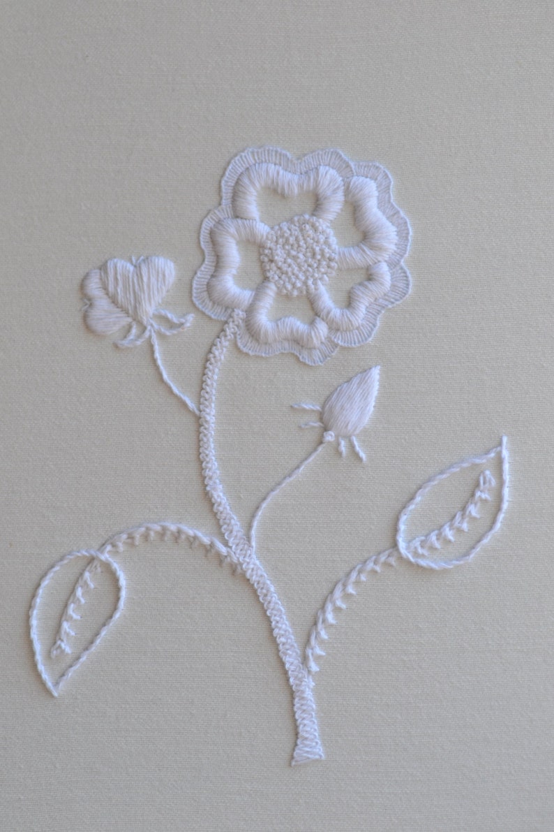 Mountmellick Rose Whitework Embroidery Kit - Etsy UK