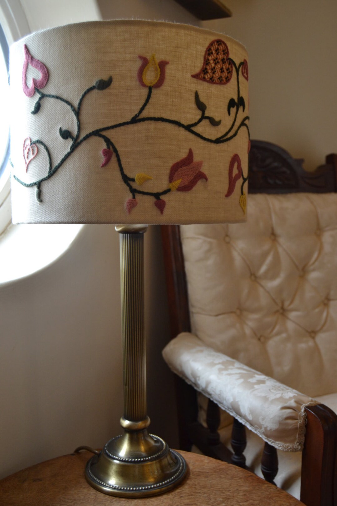 Kit: Tendrils Crewelwork Spring Lampshade - Hand Embroidery - Etsy UK