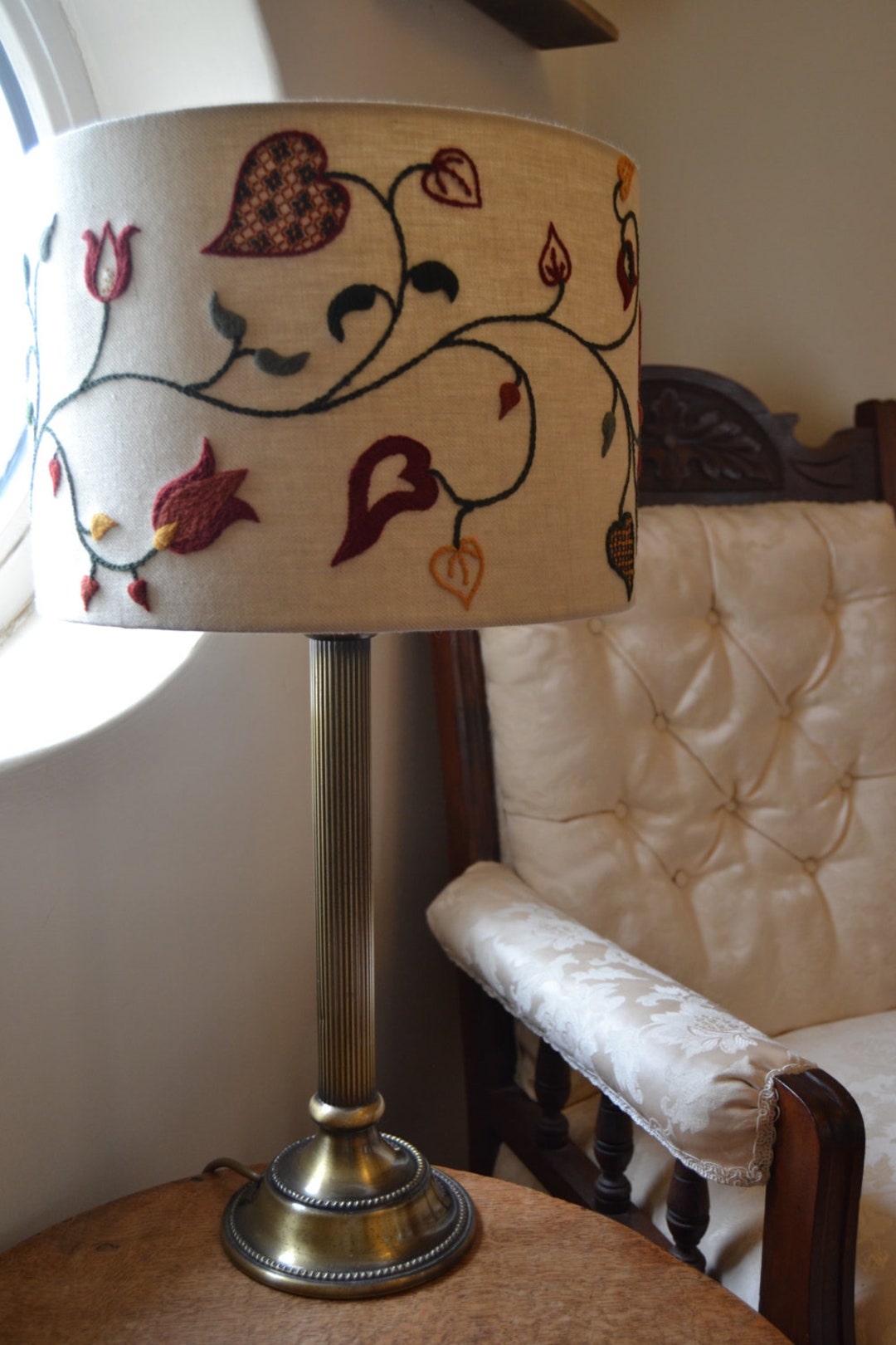 Kit: Tendrils Crewelwork Autumn / Fall Lampshade - Hand Embroidery - Etsy