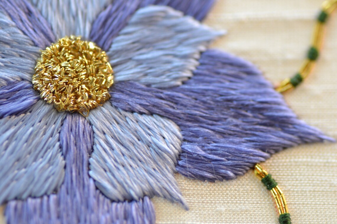 Silk & Gold Rose Embroidery Kit - Etsy