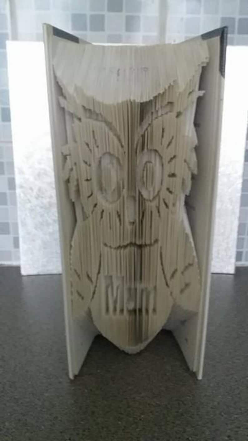 Cute Owl With Mum Word Book Fold Bookfolding Pattern Combi | Etsy