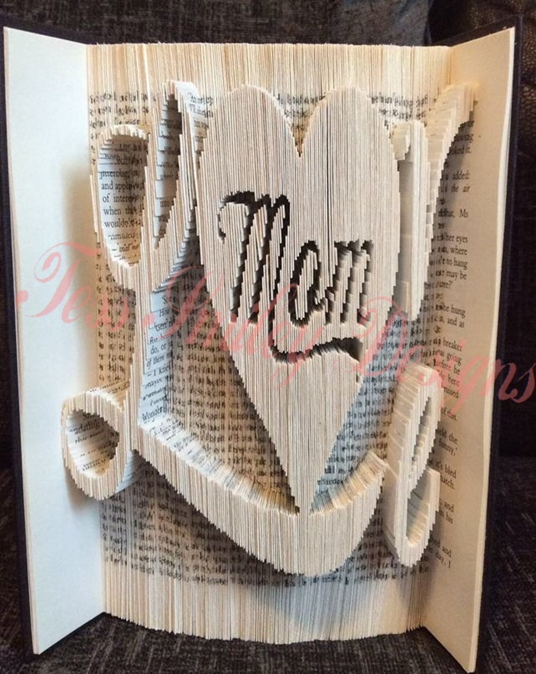 Love 180 3d Word Heart Mom Book Folding Pattern Easy Plus free CUT AND ...