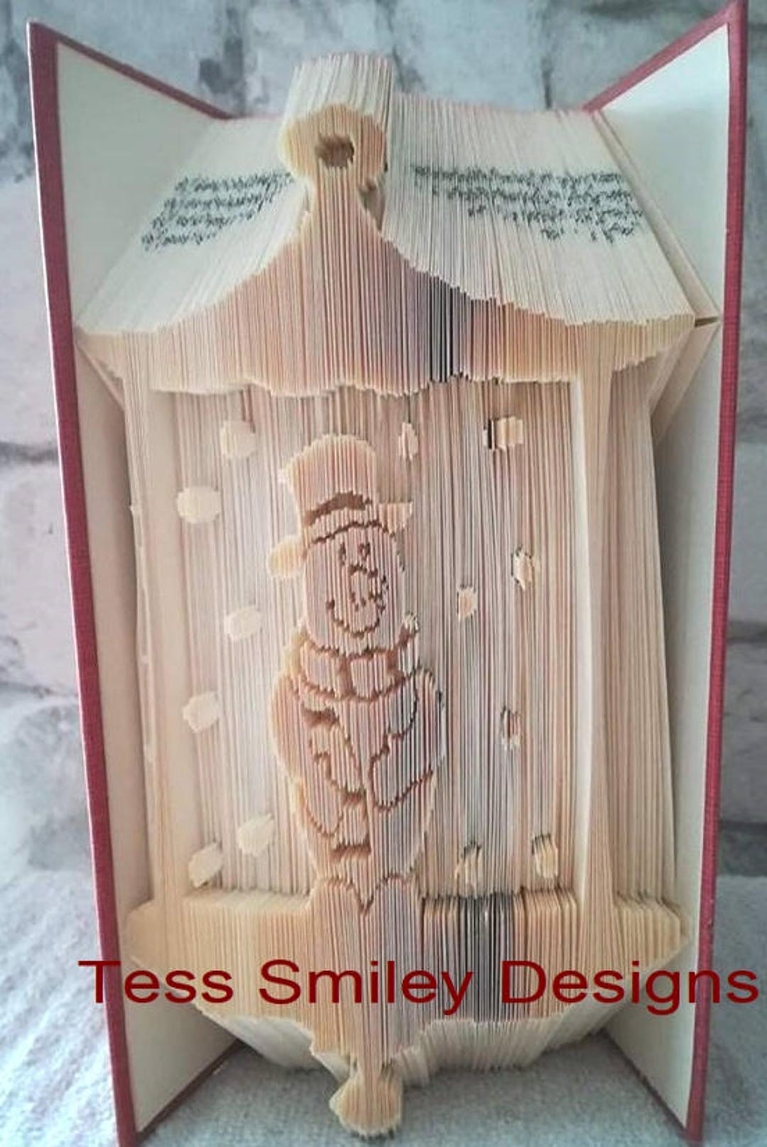 Snowman in Snowing Lantern Book Folding Pattern Combi Cute Bookart ...