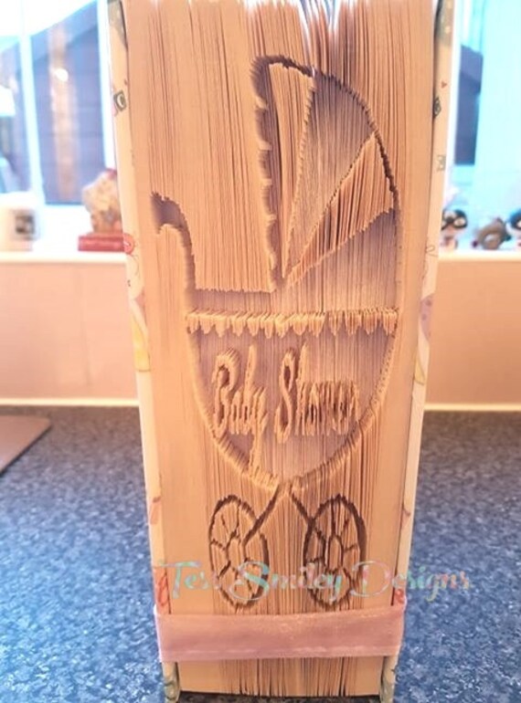 Baby Shower Pram Book Folding Pattern Bookfold Gift Girl Boy | Etsy