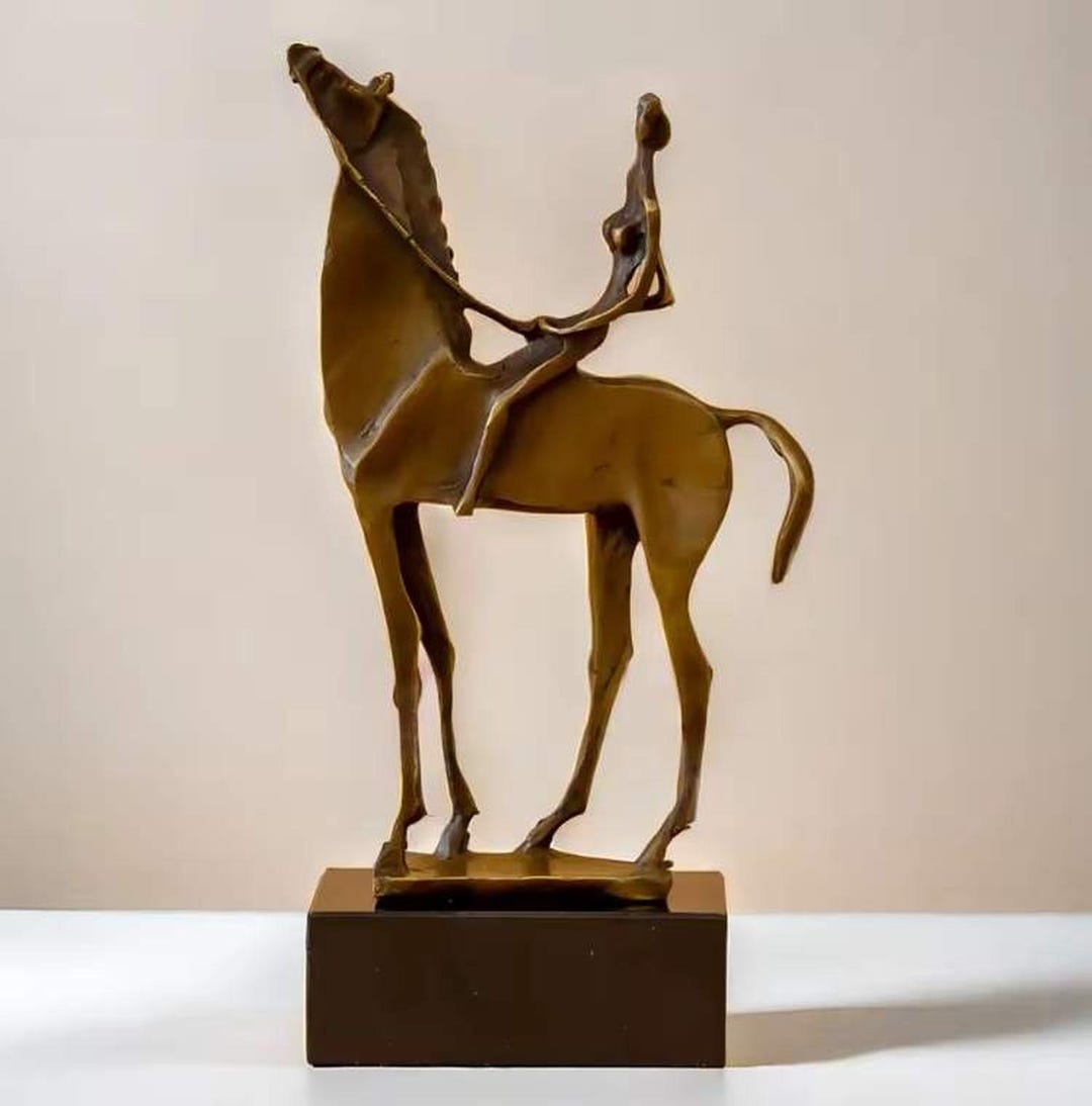 Bronze Abstract Metal Sculpture Woman Horse Rider Statue Inspired by ...