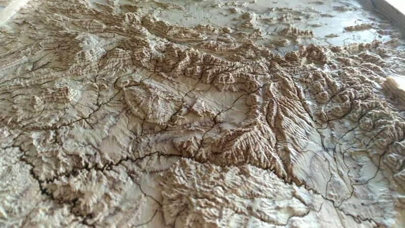 Custom Made 3D Topo Wood Map - Etsy