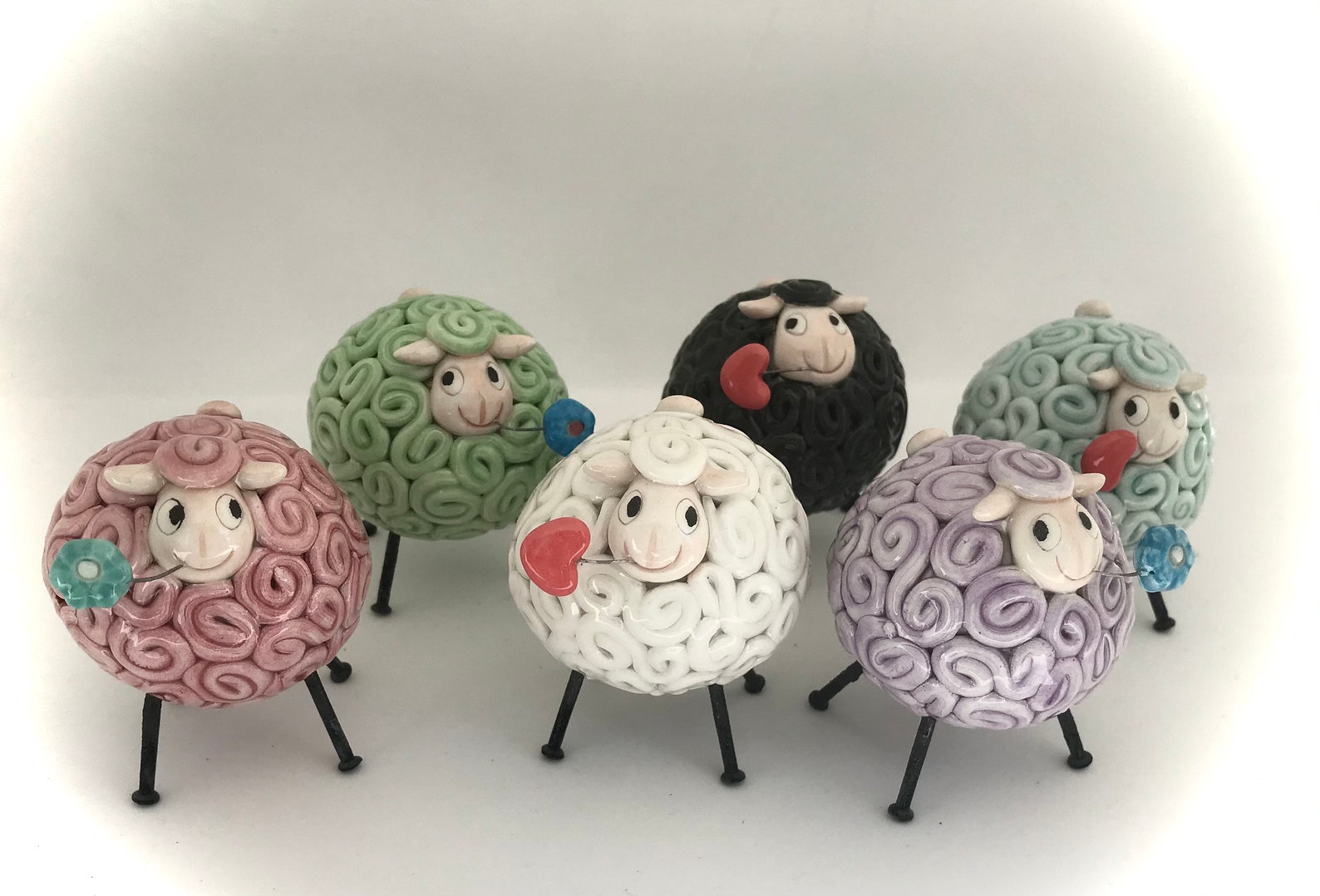 ONE Ceramic Sheep- Handmade Colored Ceramic Sheep-made to Order - Etsy