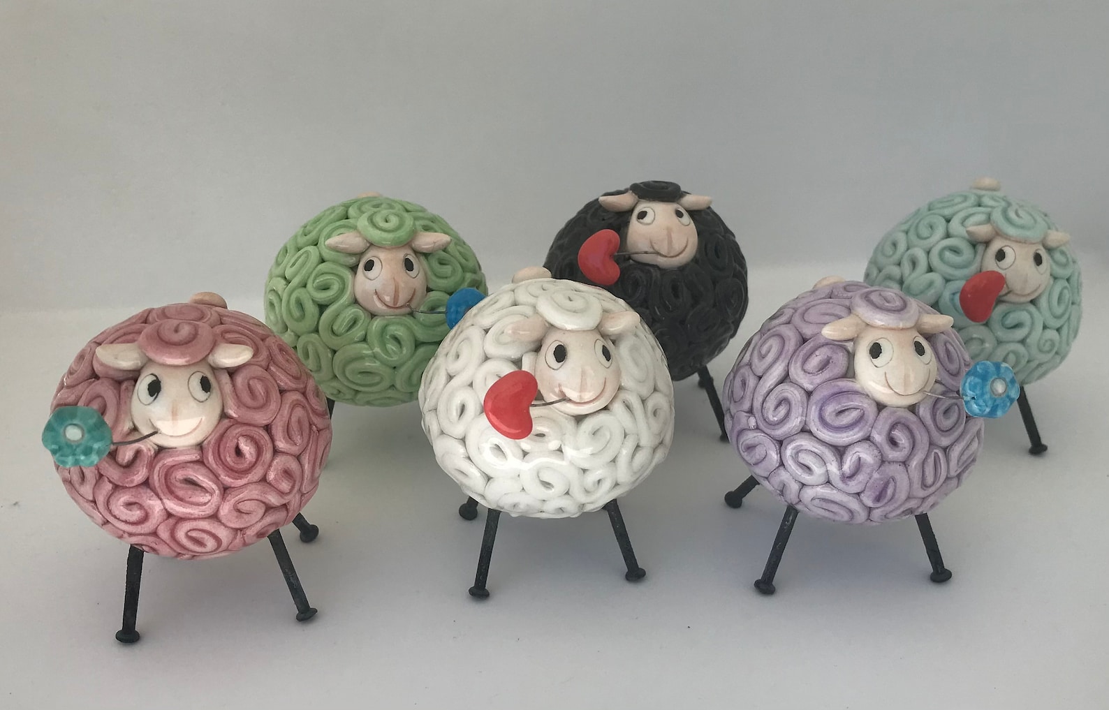ONE Ceramic Sheep- Handmade Colored Ceramic Sheep-made to Order - Etsy