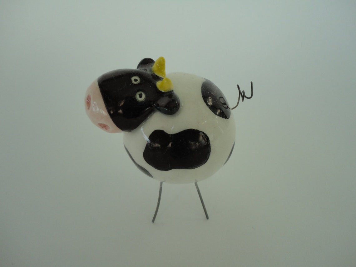 Ceramic Small Cow- Handmade- Ceramic Animal - Etsy