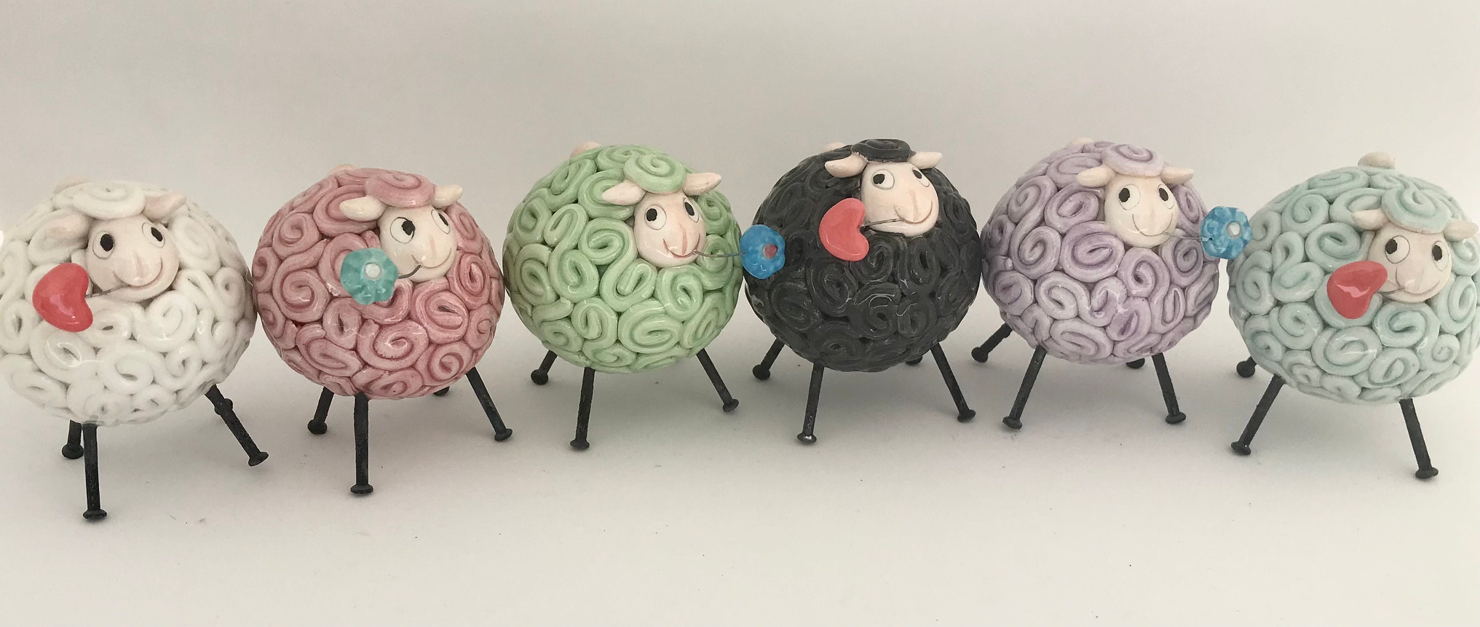 ONE Ceramic Sheep- Handmade Colored Ceramic Sheep-made to Order - Etsy