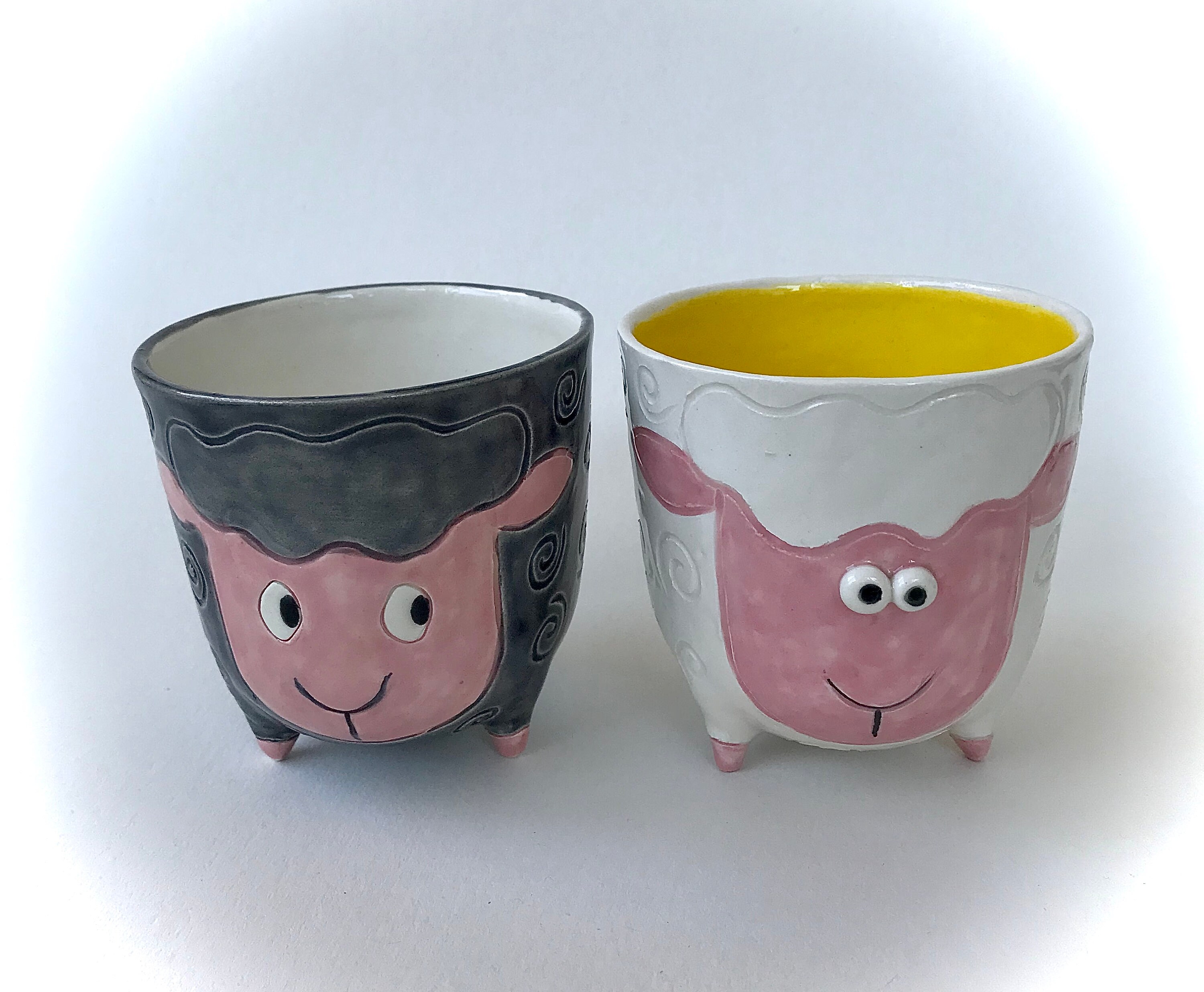 Set of Two Handmade Macchiato Cups Supercute Sheep Cups - Etsy UK