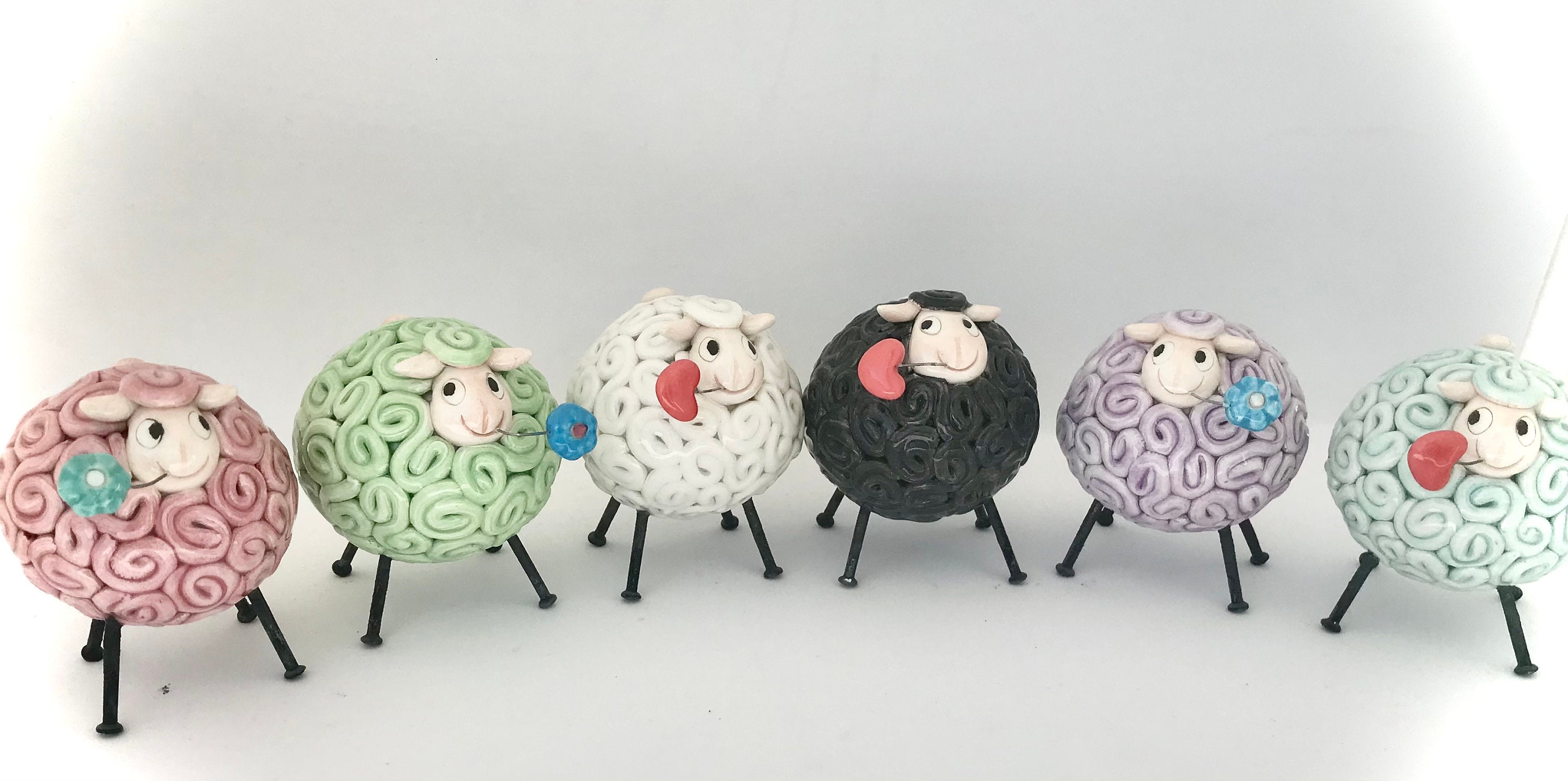 ONE Ceramic Sheep- Handmade Colored Ceramic Sheep-made to Order - Etsy