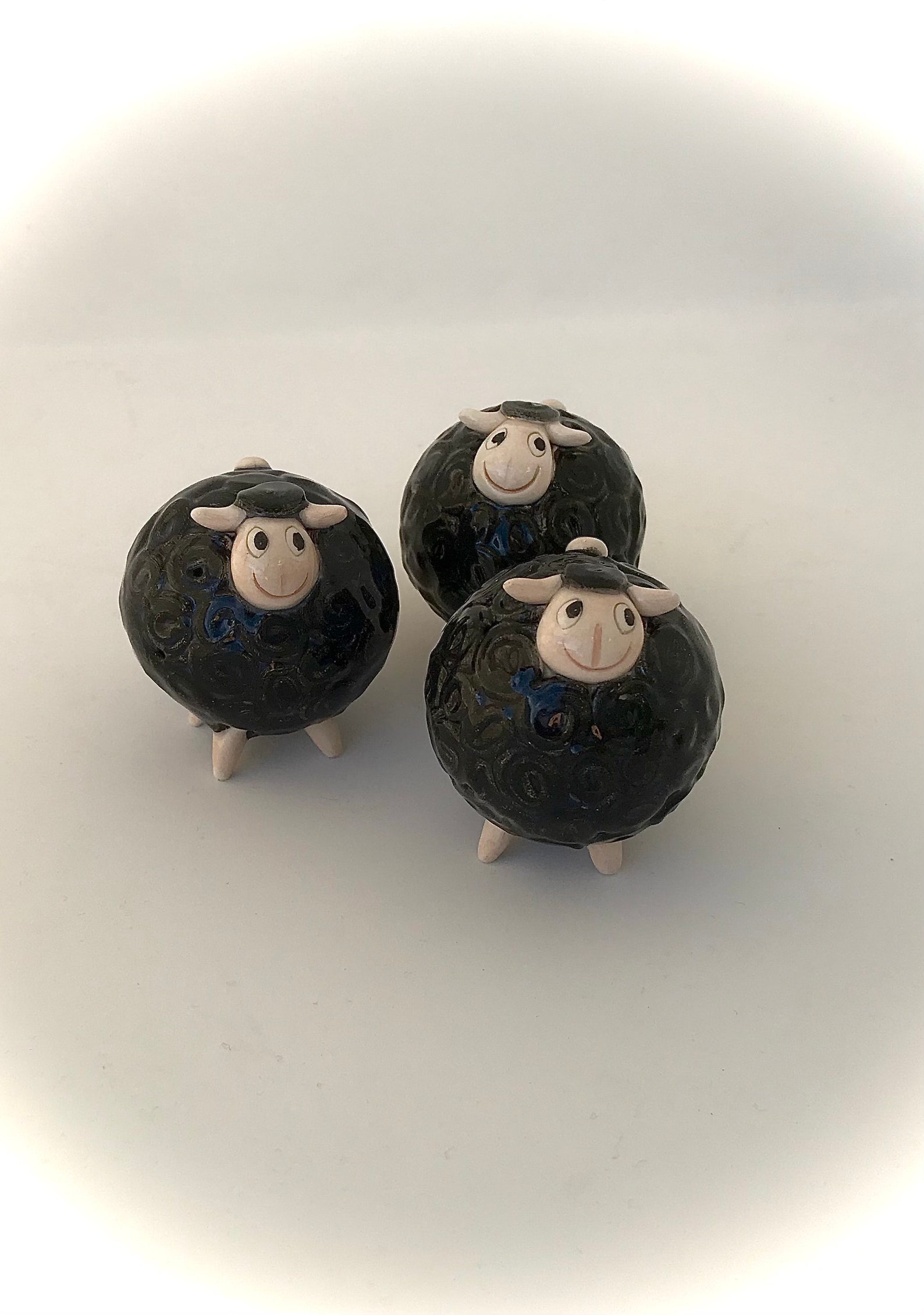 Set of Three Miniature Sheep-ceramic Animals-home Decor - Etsy
