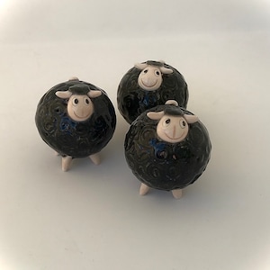 Set of Three Miniature Sheep-ceramic Animals-home Decor - Etsy