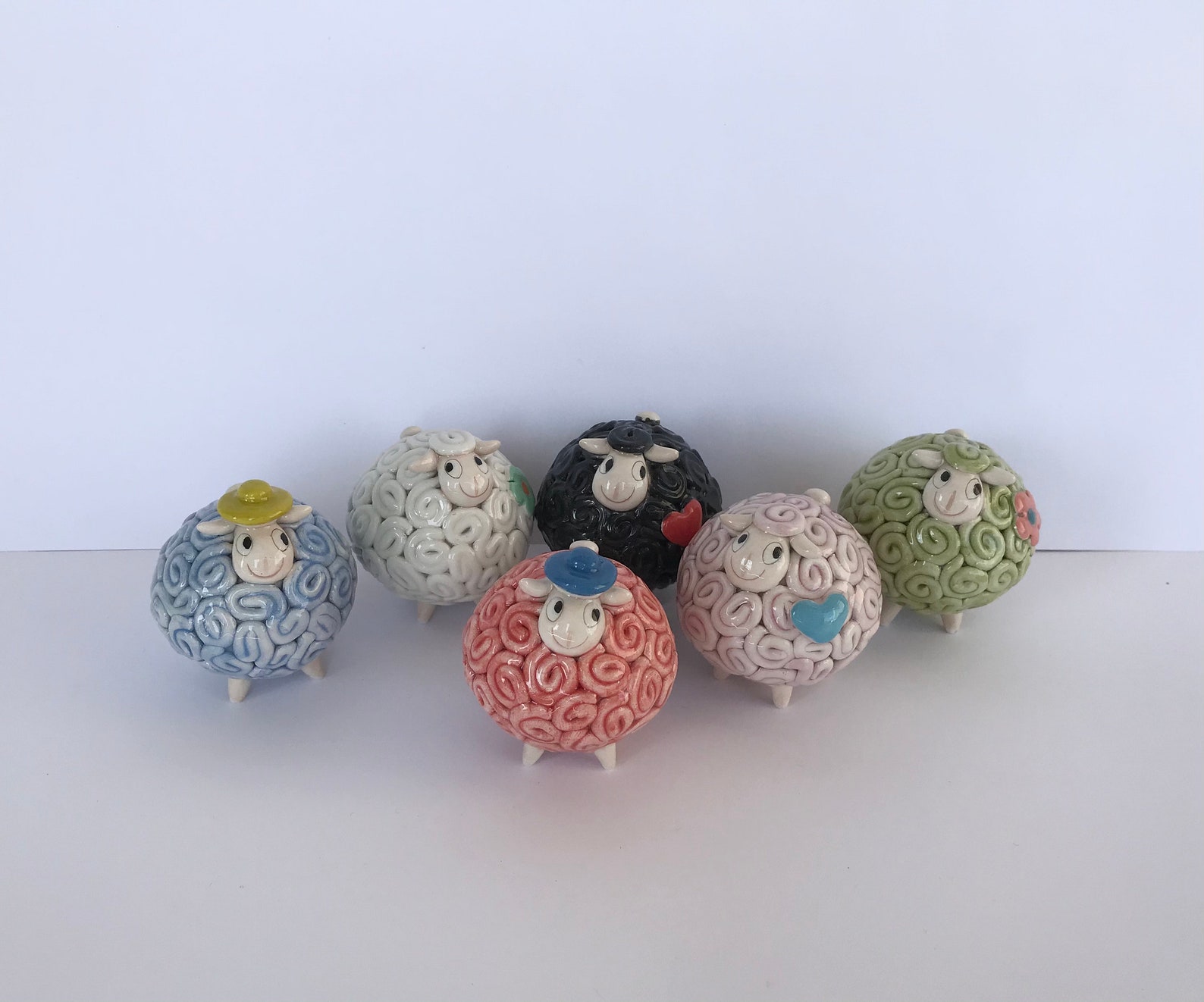 Ceramic Sheep Handmade Colored Ceramic Sheep MADE TO ORDER - Etsy