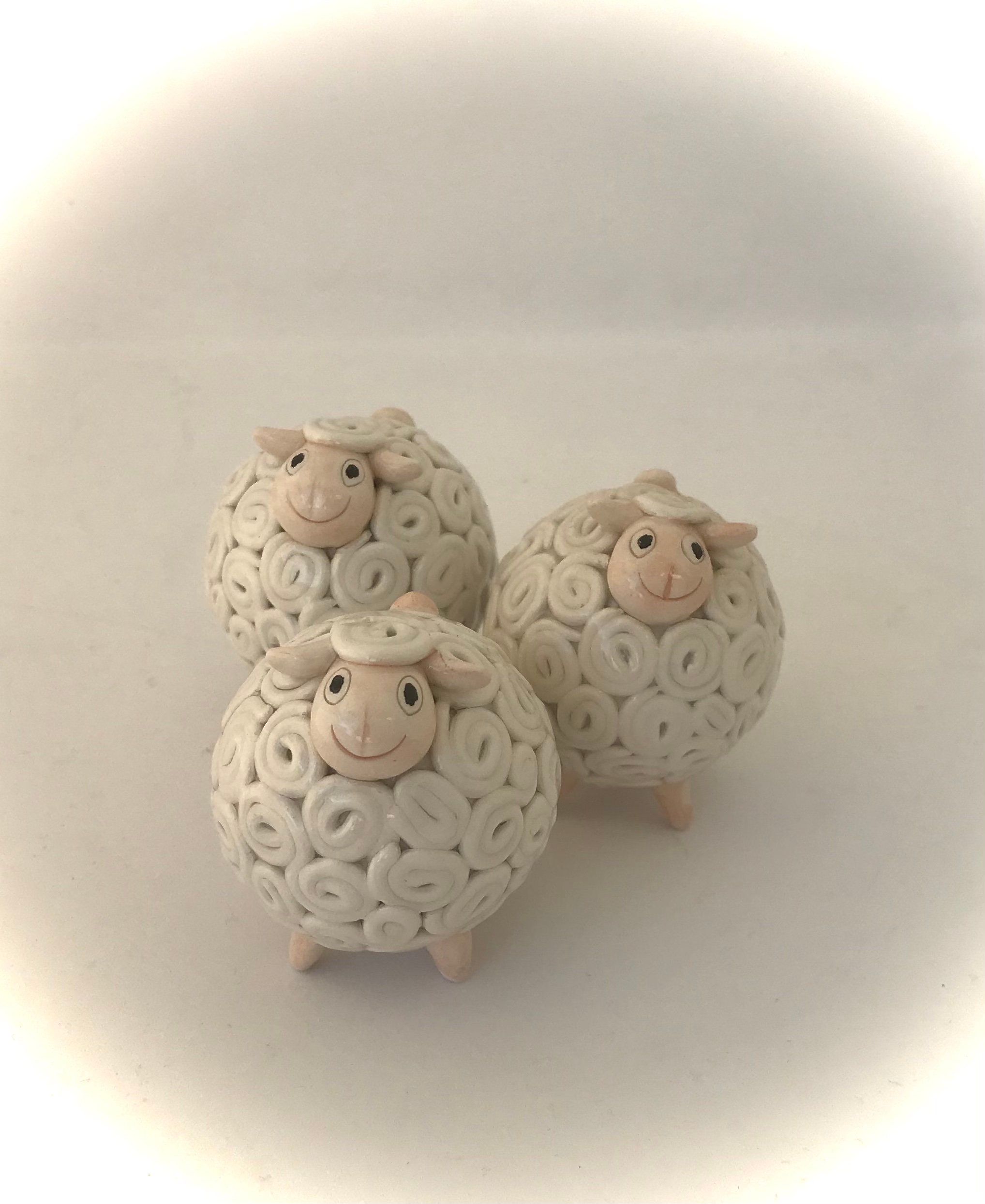 Set of Three Miniature Sheep-ceramic Animals-home Decor - Etsy