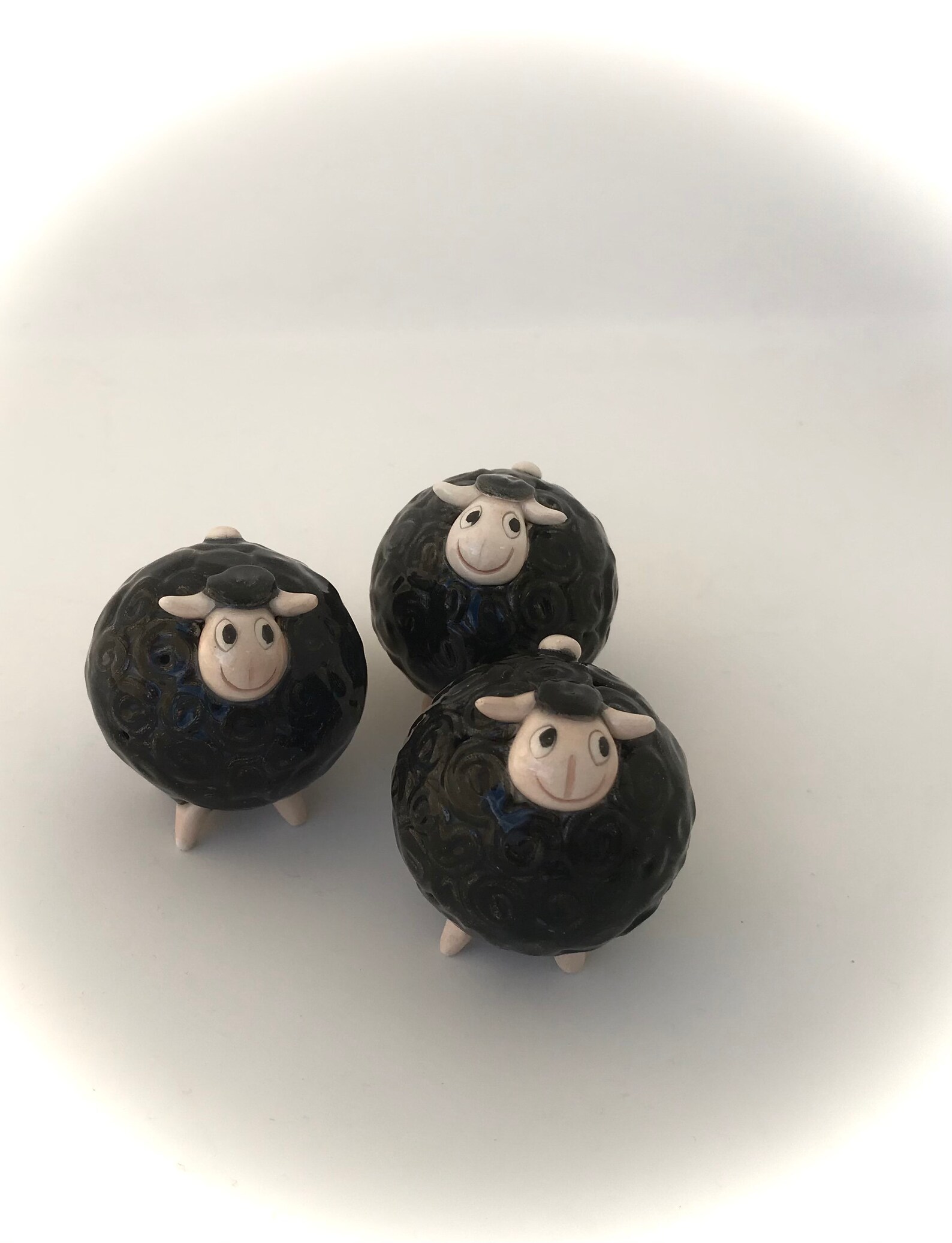 Set of Three Miniature Sheep-ceramic Animals-home Decor - Etsy