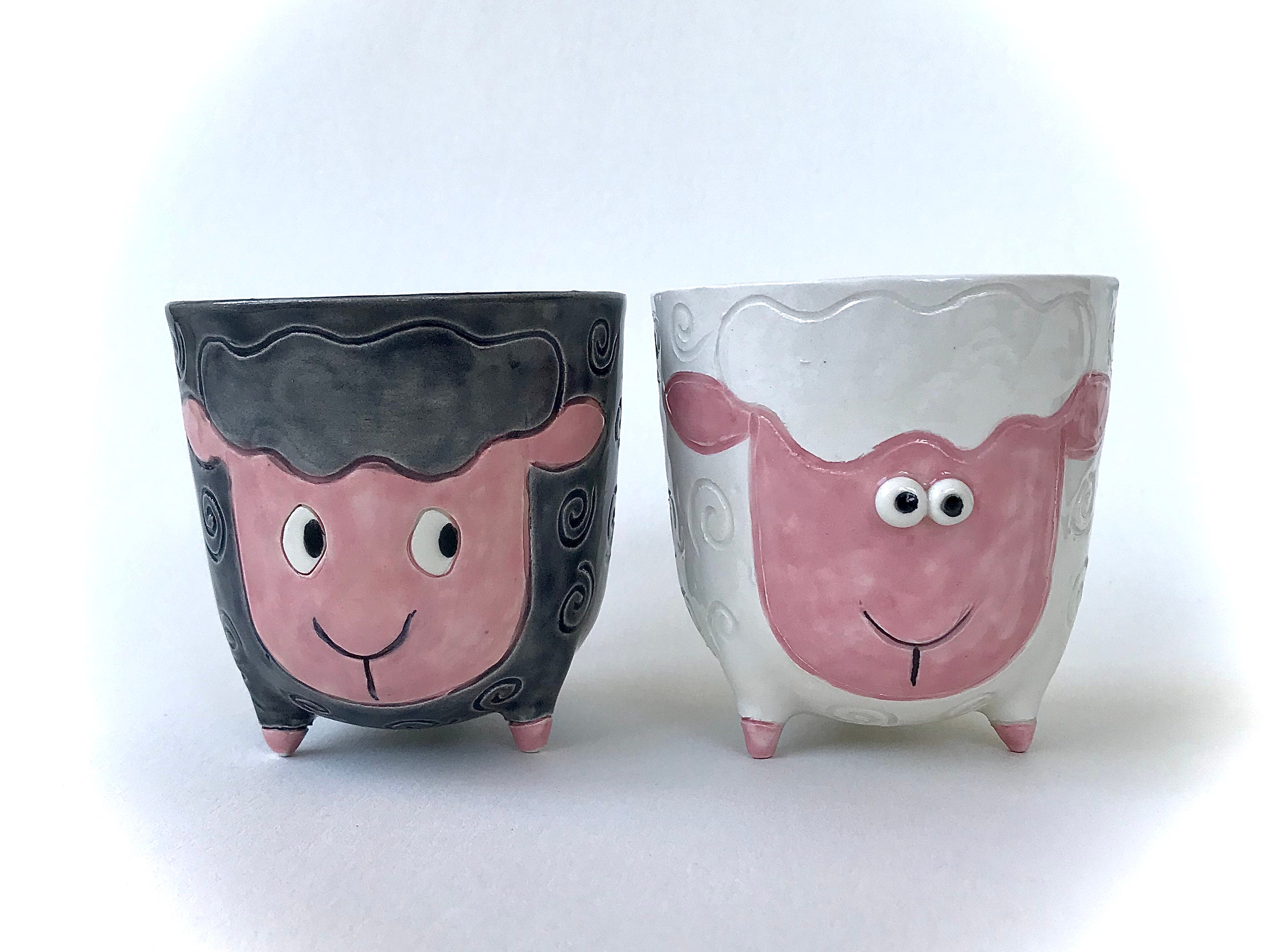 Set of Two Handmade Macchiato Cups Supercute Sheep Cups - Etsy UK