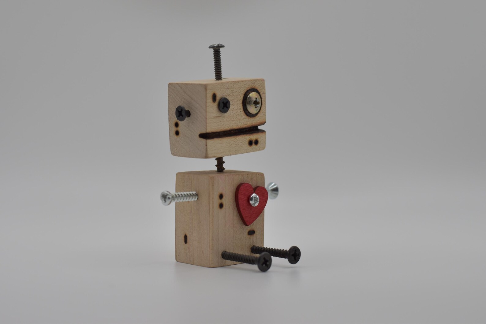 Handmade Wooden Robot, Sculpture, Home and Office Decoration, Unique ...