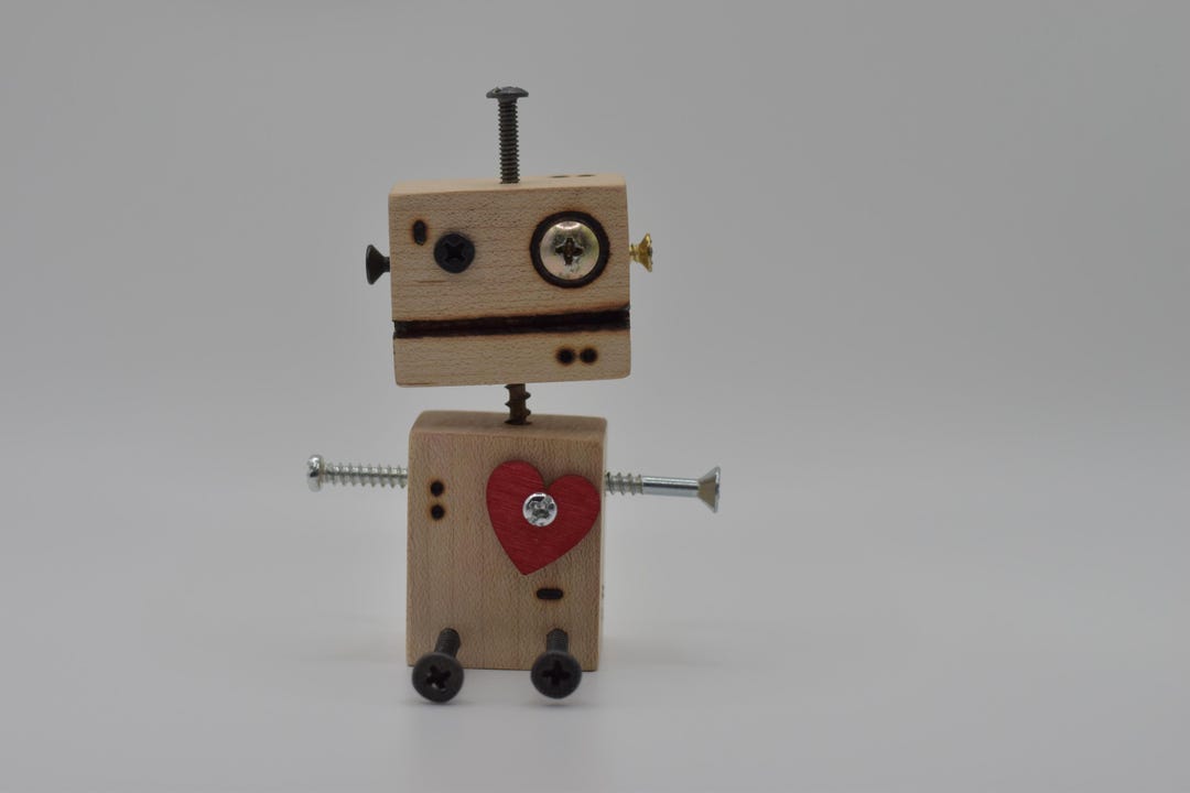 Handmade Wooden Robot, Sculpture, Home and Office Decoration, Unique ...