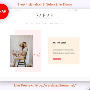 Sarah Wordpress Theme Wordpress Blog Template, Wordpress Portfolio ...