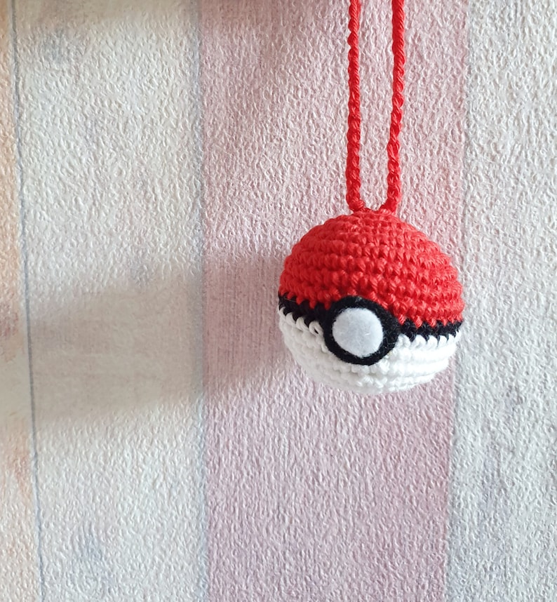 Keyring Amigurumi Pokeball Pokemon Mini Plush Kawaii Keychain Bag Charm ...