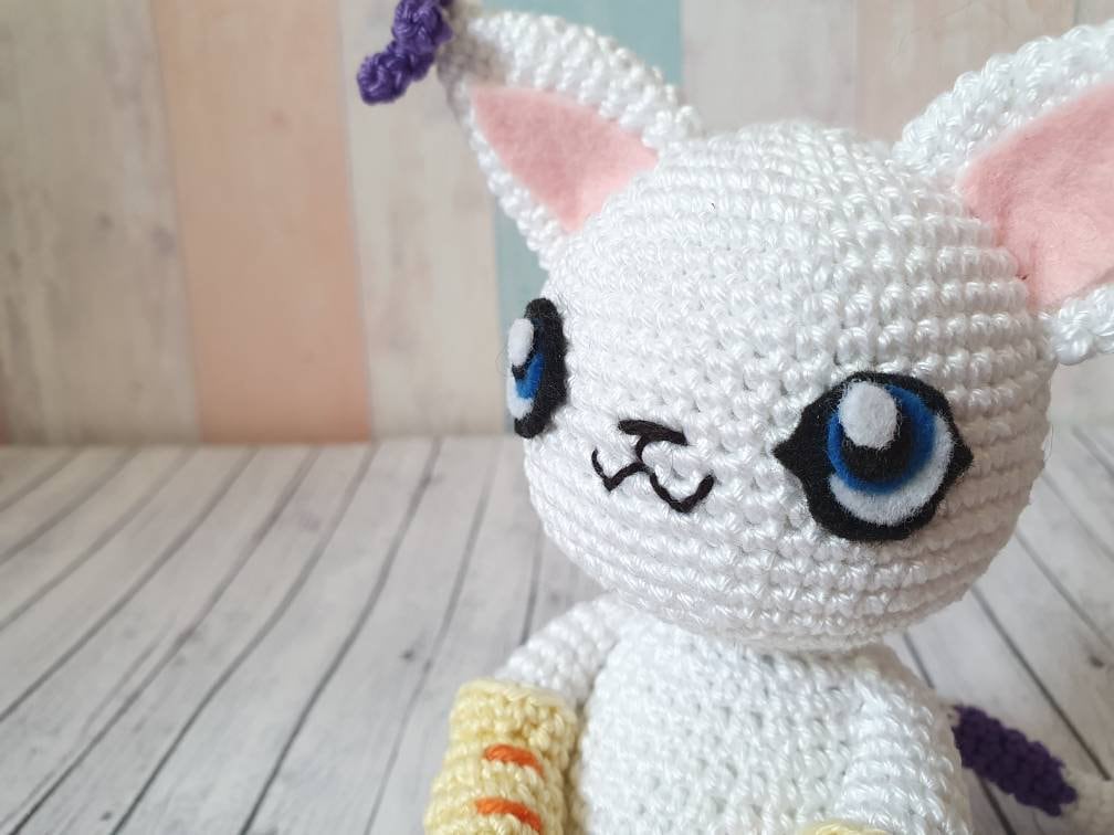 Digimon Amigurumi Gatomon Katze Digimon Adventures crochet - Etsy.de