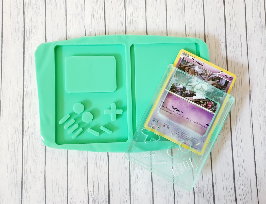 Silicone Mold Resin Gameboy Shaker for Trading Cards With Slot for ...