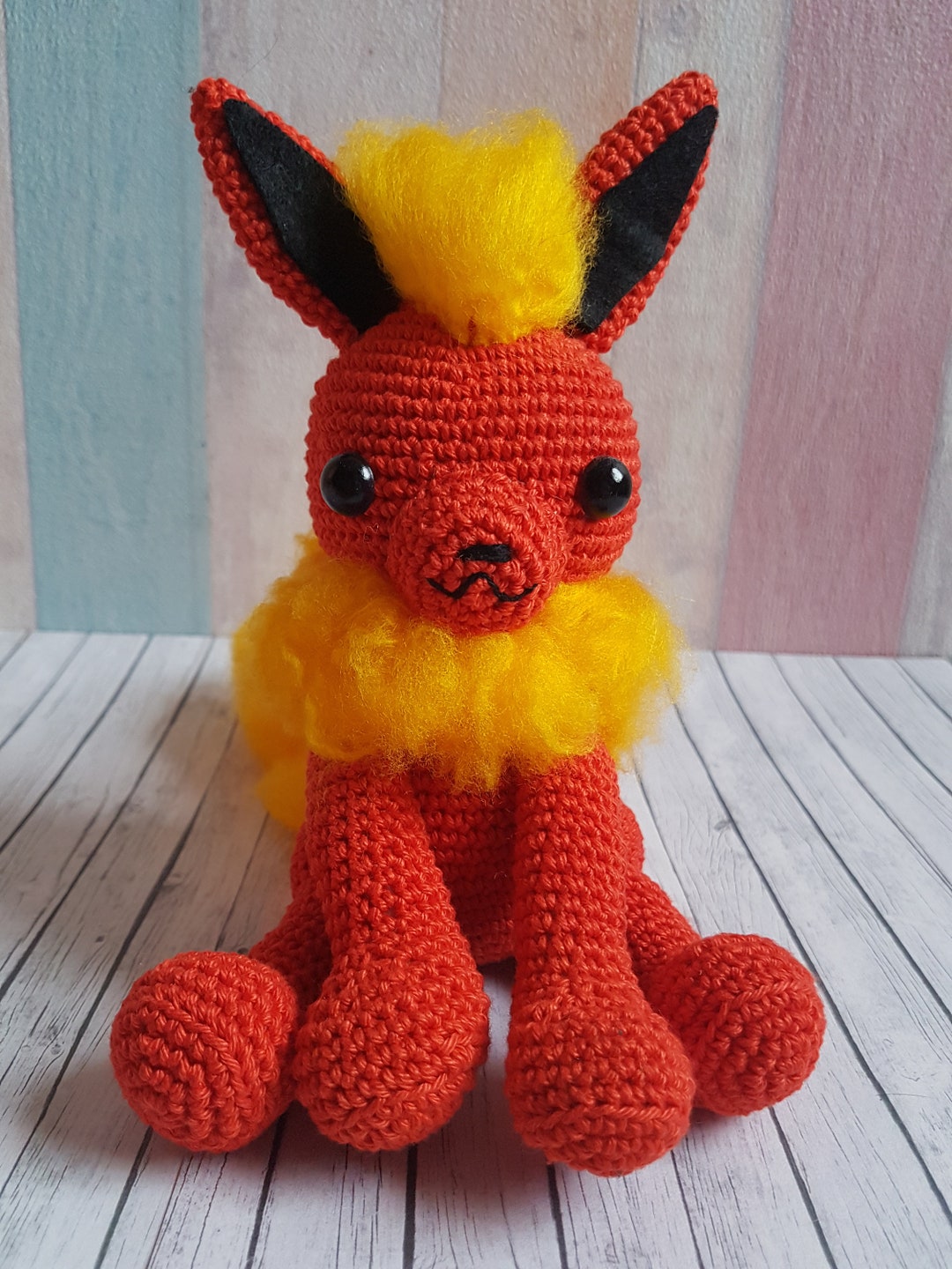 Pokemon Amigurumi Flamara Flareon Crochet Doll Crochet Decoration ...