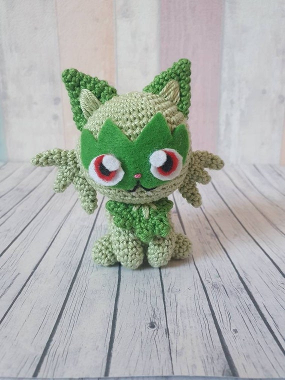 Pokemon Amigurumi Felori Sprigatito Crochet Doll Crochet | Etsy