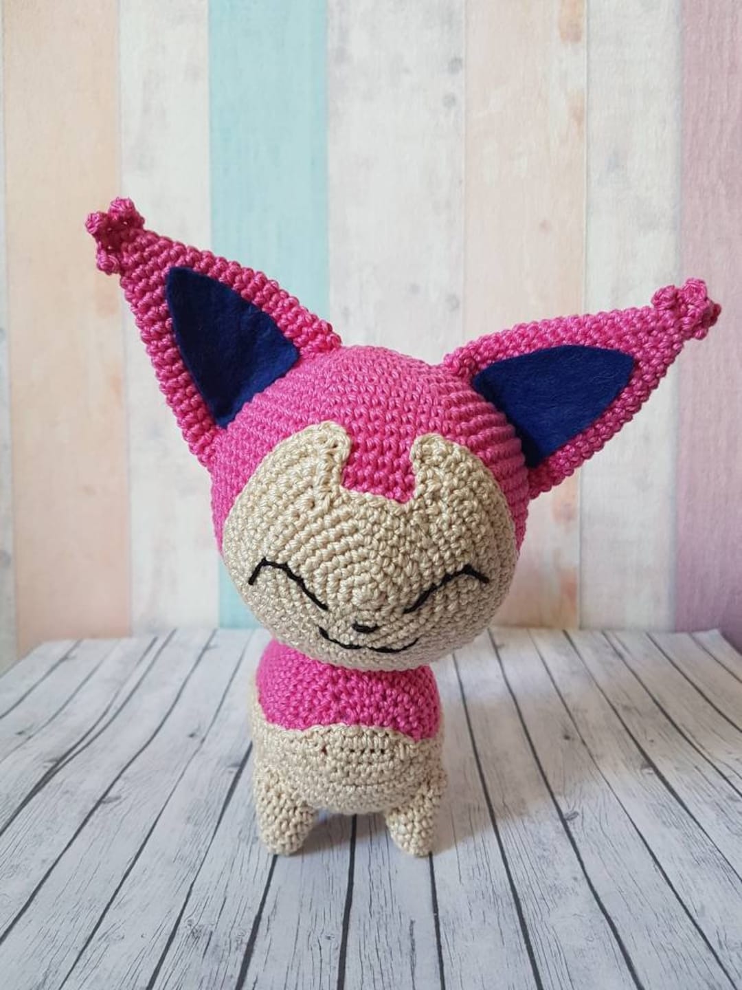Crochet Skitty Amigurumi, Handmade Pokemon Plush Toy, Cute Small ...